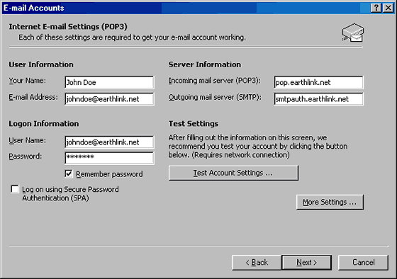 Beast-Usa Setup MS Outlook 2003 for Earthlink
